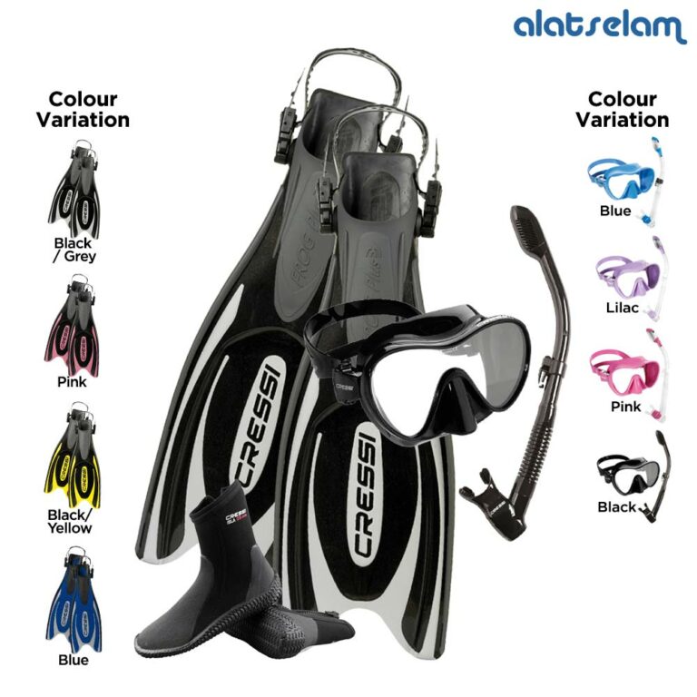 Paket Snorkling Cressi Open Heel Frog Plus Elite – AlatSelam.Com